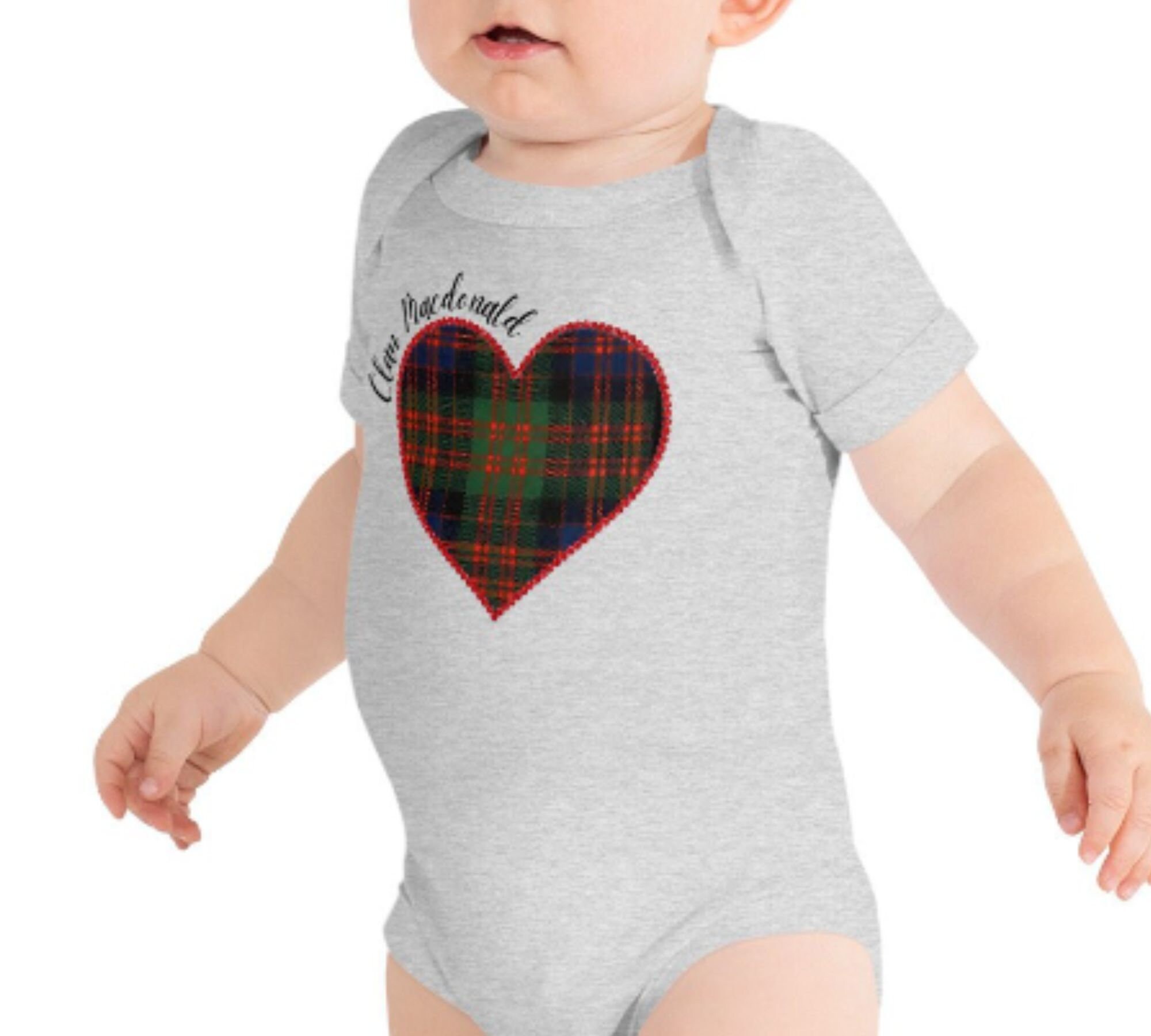 Scottish Tartan Baby Shirt, Personalized Clan and Tartan Baby Bodysuit ...