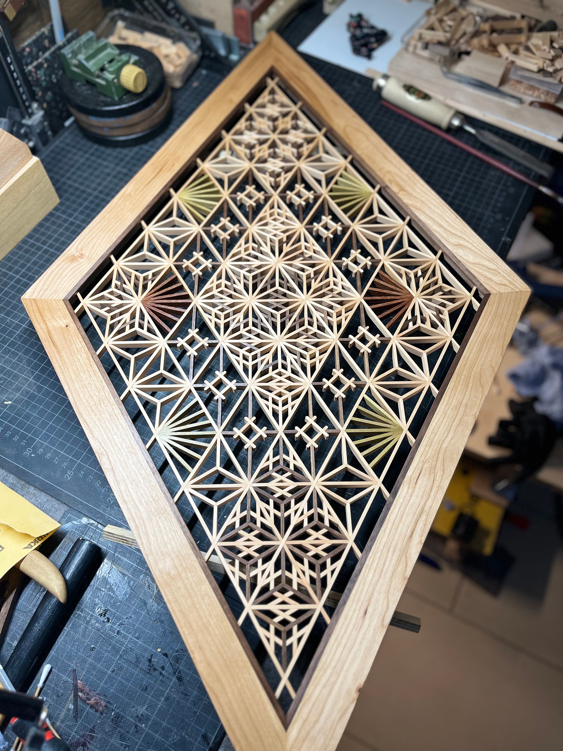 Diamond Kumiko /wall Lampe/ Handmade Kumiko . Japanese Style - Etsy