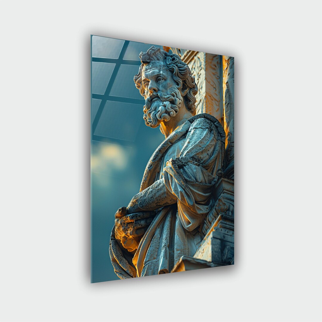 Philosopher Glass Wall Painting, Large Wall Painting, Home Warming Gift ...