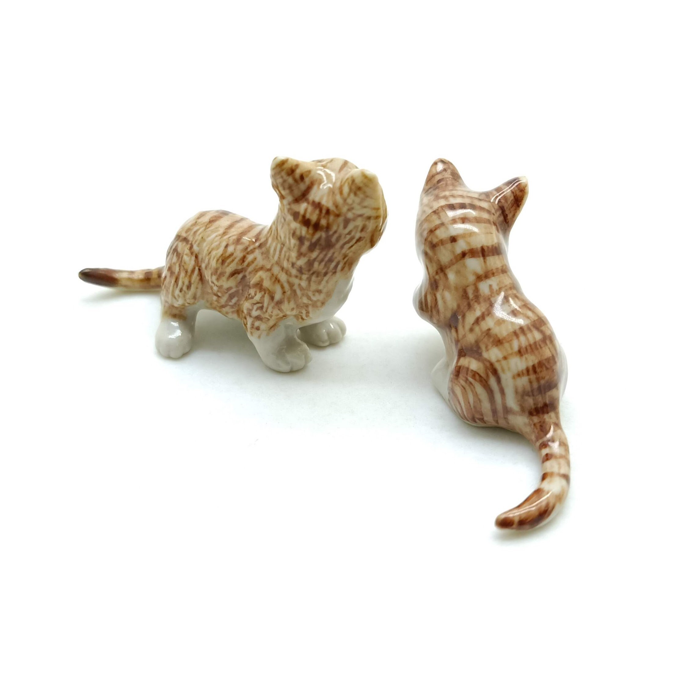 Statues 2 Cat Kitten Figurine Ceramic Animal Statue Leg Up Home Décor ...