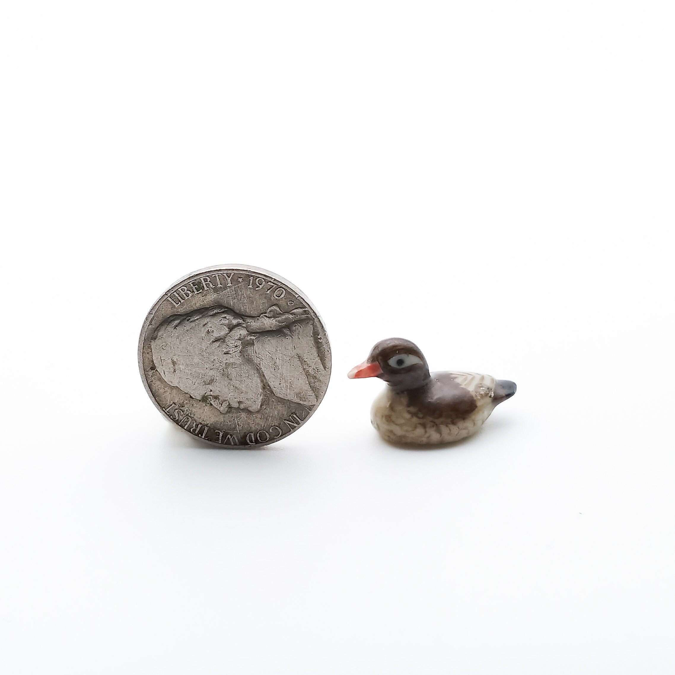 Mini Ceramic Wood Duck Figurines: Hand-painted Carolina Duck Statue - Etsy