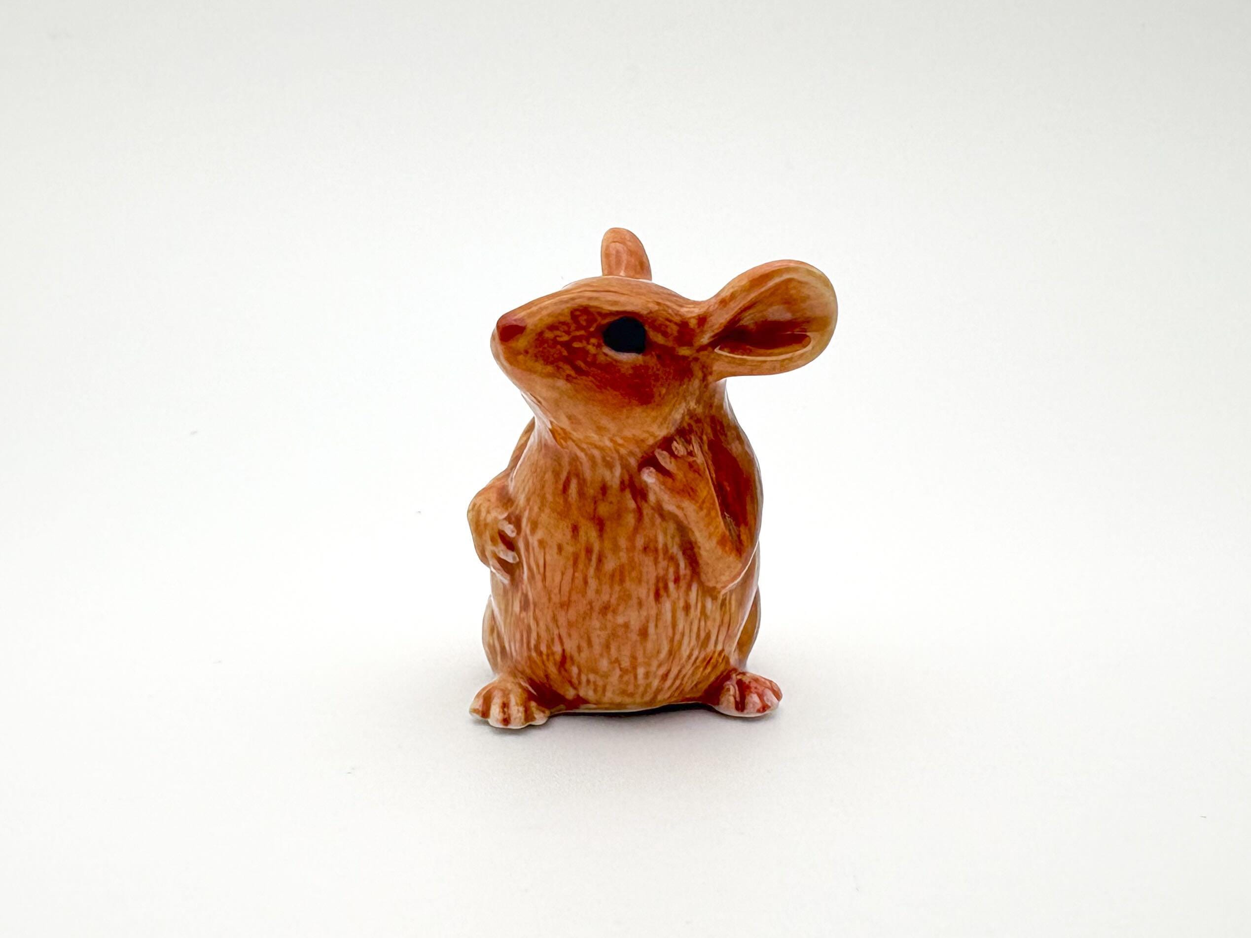 Handcrafted Ceramic Rat Figurine: Rustic Brown Miniature Mouse Decor - Etsy