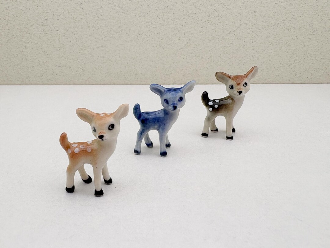Handcrafted Ceramic Fawn Figurine: Dollhouse Miniature Deer - Etsy