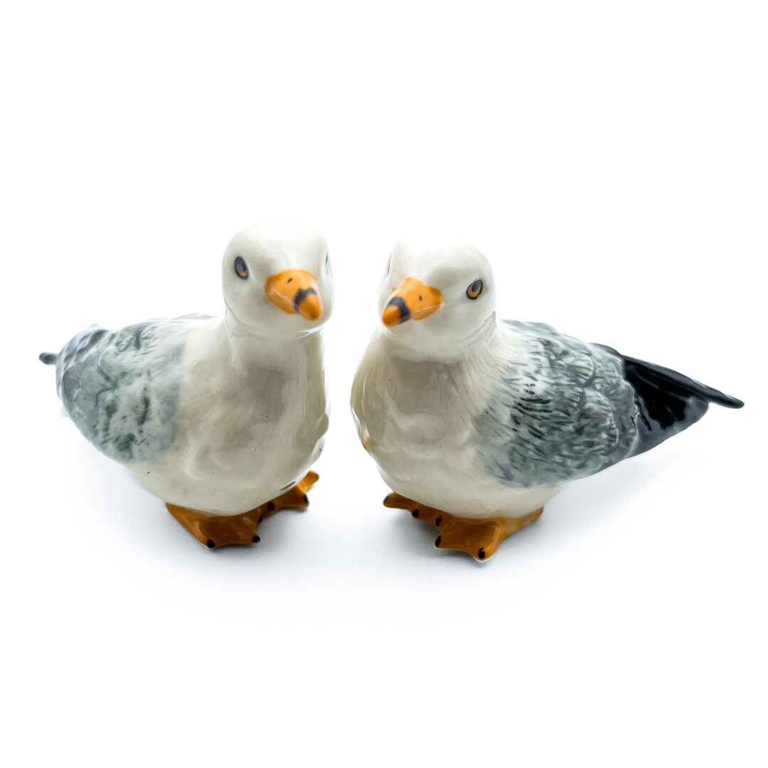 Seagull Ceramic Figurine Ornament Animal Nautical Coastal Beach ...