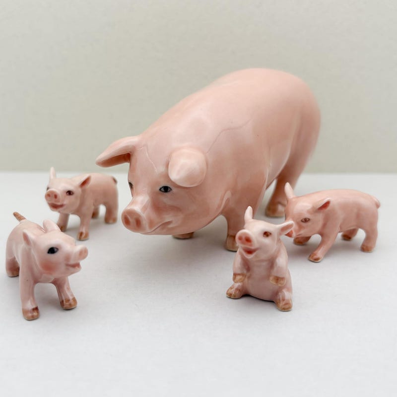 Porcelain Pig - Etsy