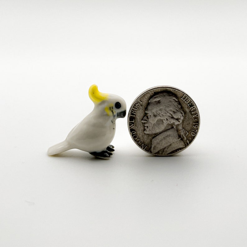 Tiny Cockatoo Birds Ceramic Figurine Miniature Statue Gift - Etsy