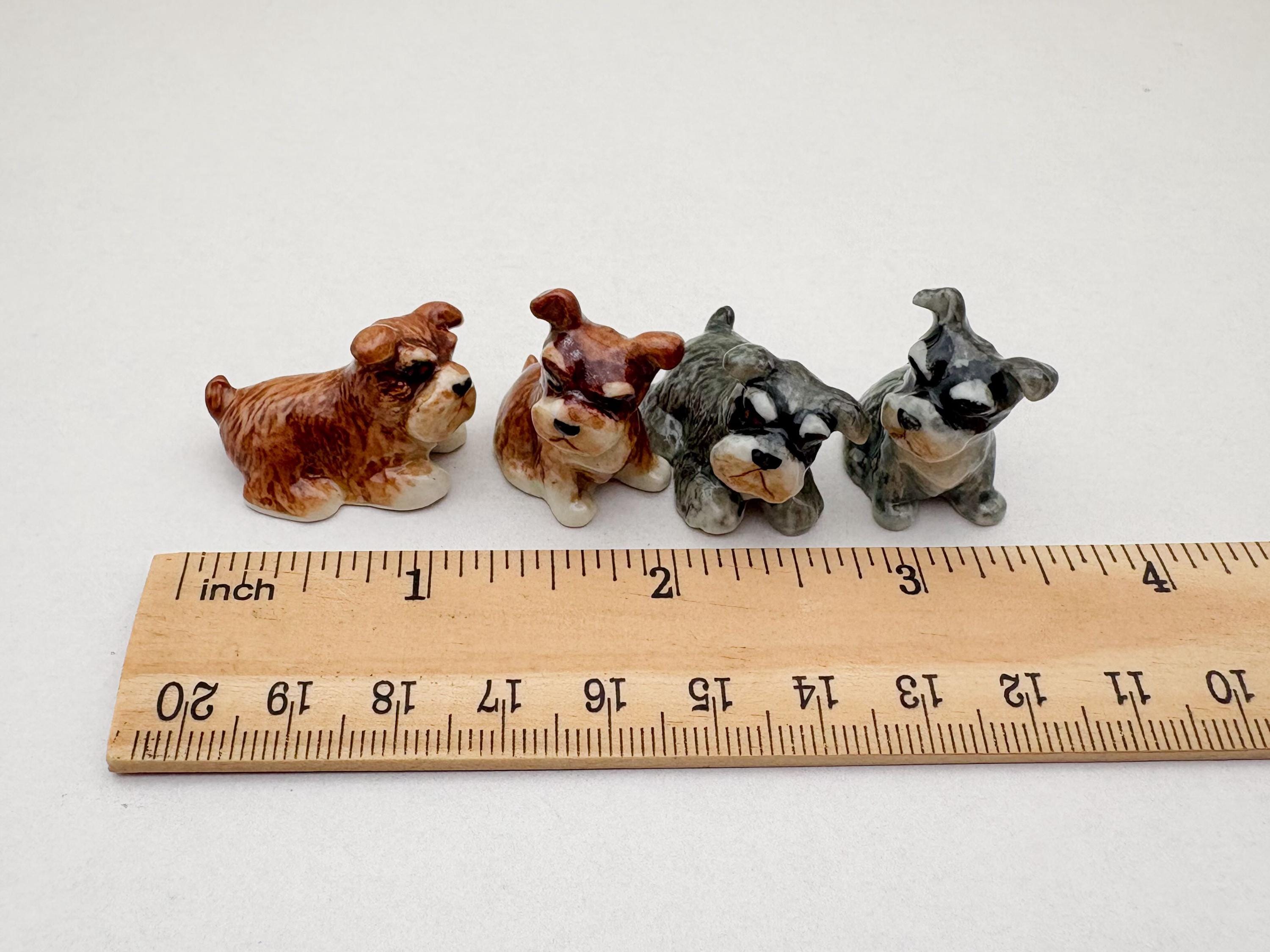 Handmade Ceramic Schnauzer Figurine Set: Miniature Dog Collectibles - Etsy