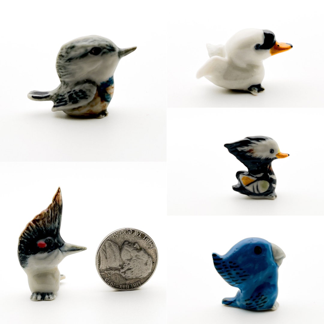 Mini Birds Ceramic Figurines Miniature Statue, Gift for Bird Lovers ...