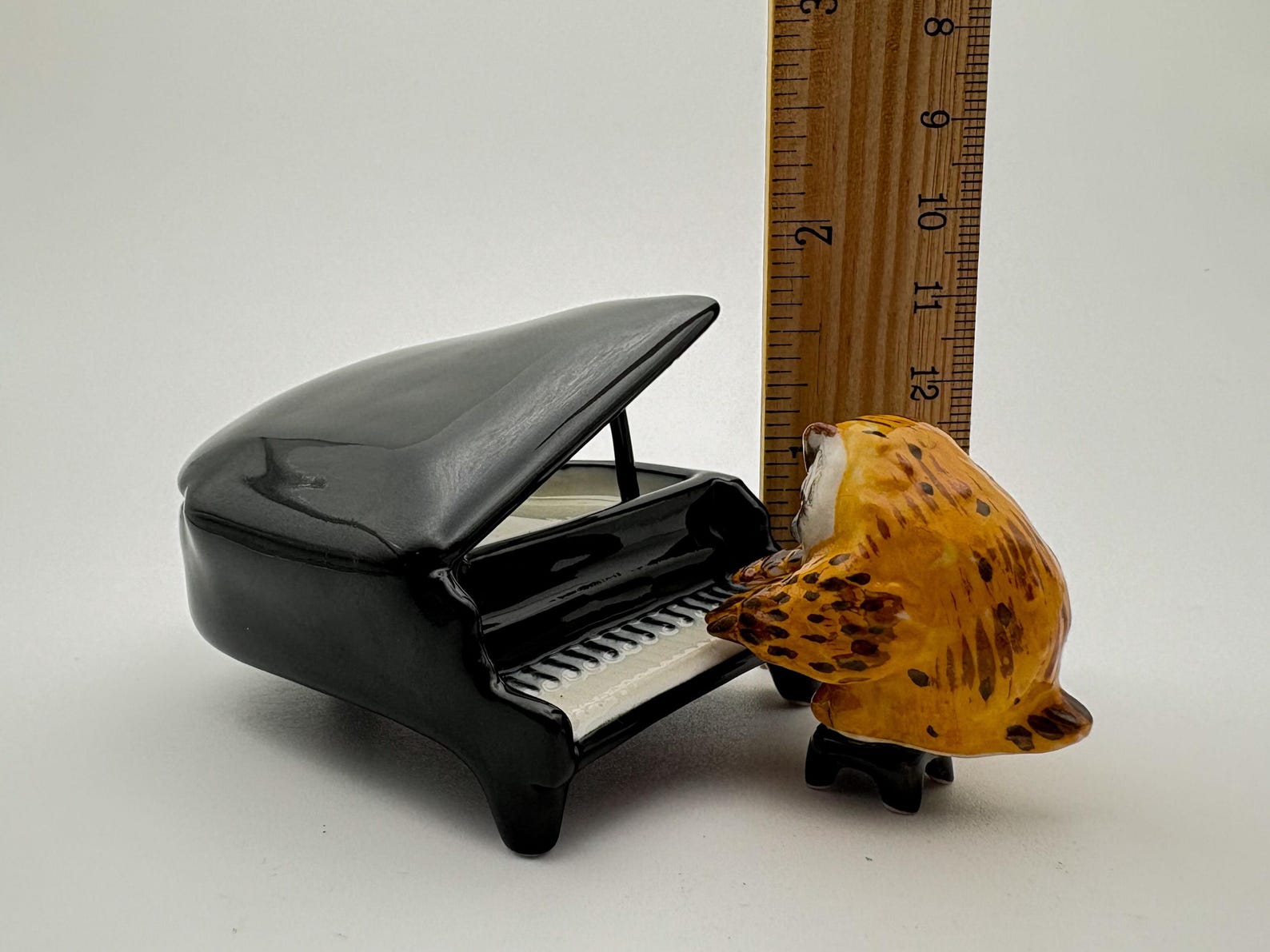 Hand-painted Ceramic Owl Musician Figurine: Whimsical Home Decor - Etsy