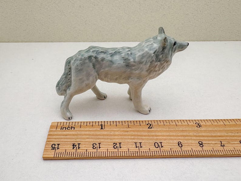 Hand-painted Ceramic Wolf Figurines - Wildlife Home Decor, Rustic Charm ...