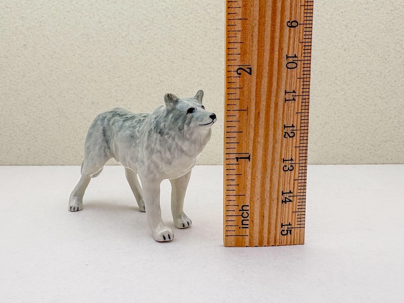 Hand-painted Ceramic Wolf Figurines - Wildlife Home Decor, Rustic Charm ...
