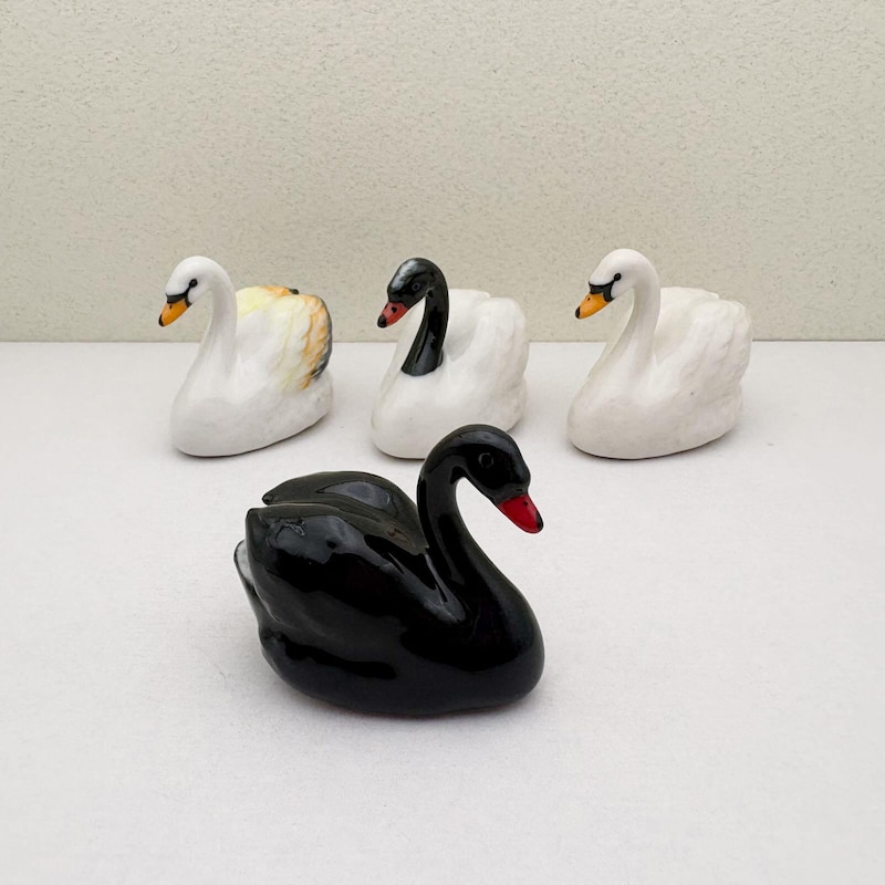 Swan Figurines Ceramic - Etsy