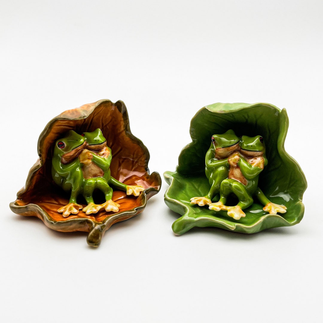 Hand-painted Ceramic Frog Figurine: Whimsical Home Decor - Etsy