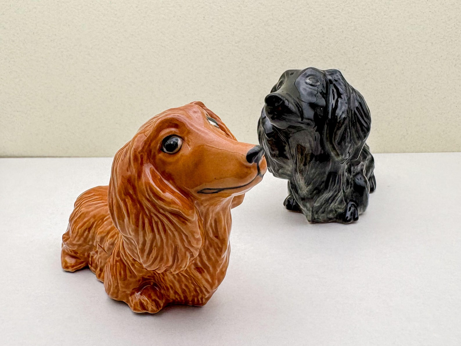 Hand-painted Long-haired Dachshund Ceramic Figurine: Dog Lover Gift - Etsy