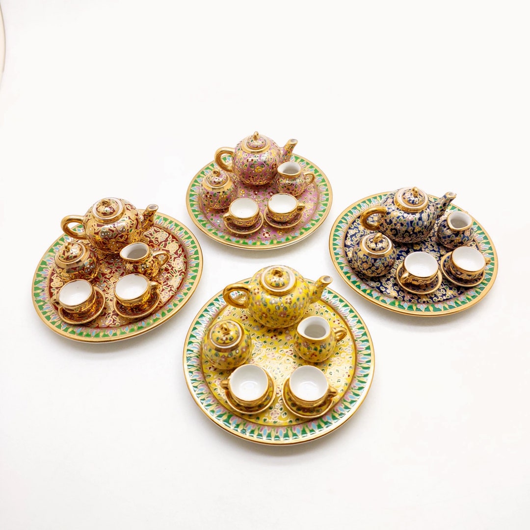 Exquisite Hand-painted Thai Miniature Ceramic Porcelain Coffee Pot ...