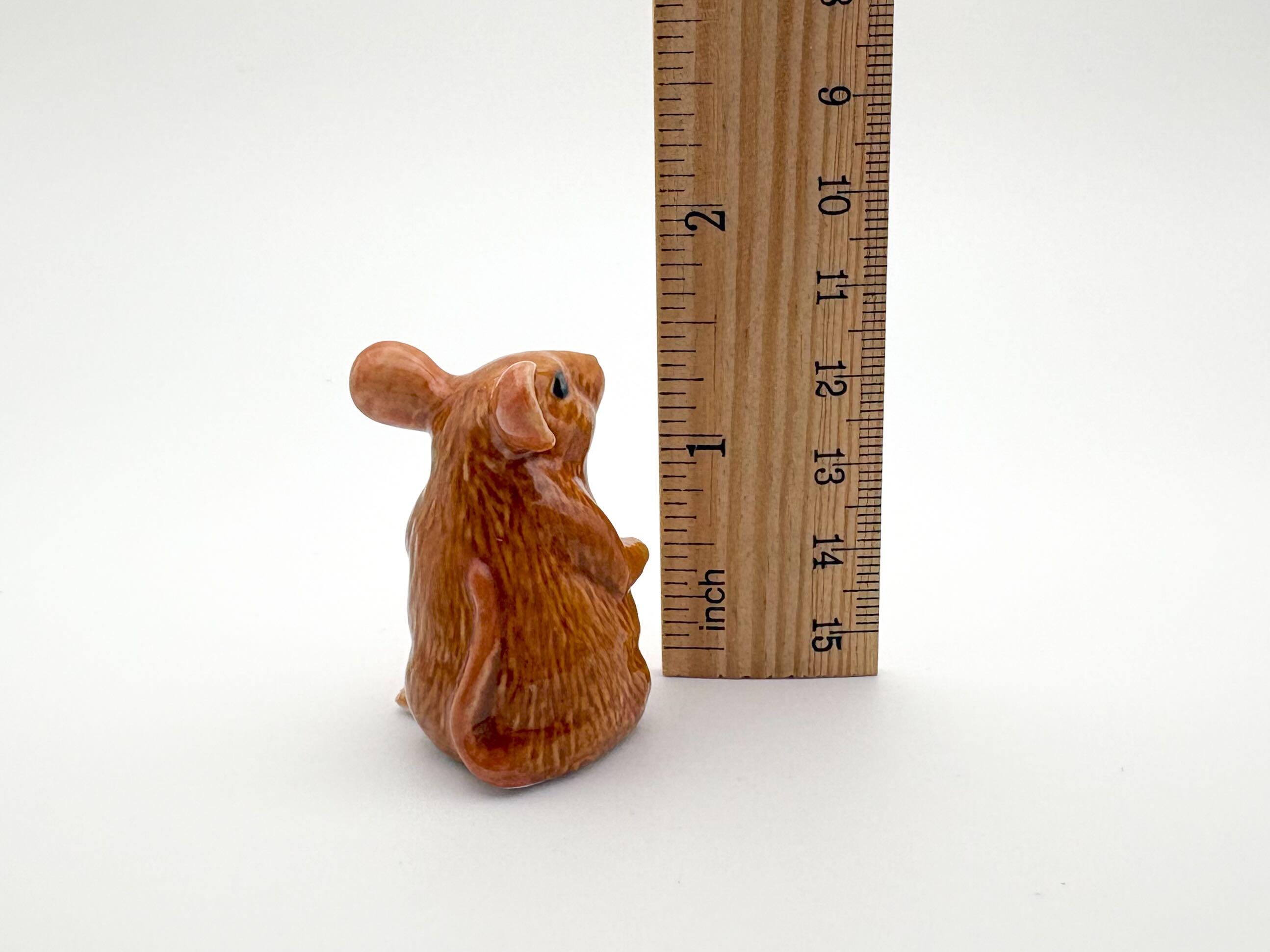 Handcrafted Ceramic Rat Figurine: Rustic Brown Miniature Mouse Decor - Etsy