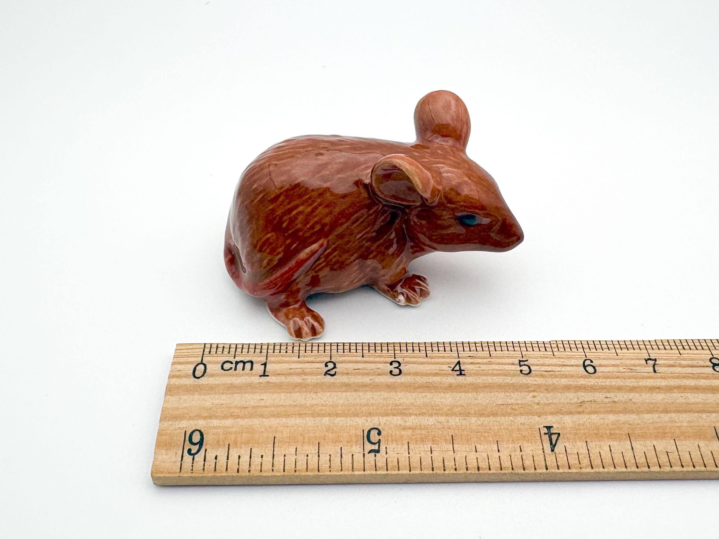 Handcrafted Ceramic Rat Figurine: Rustic Brown Miniature Mouse Decor - Etsy