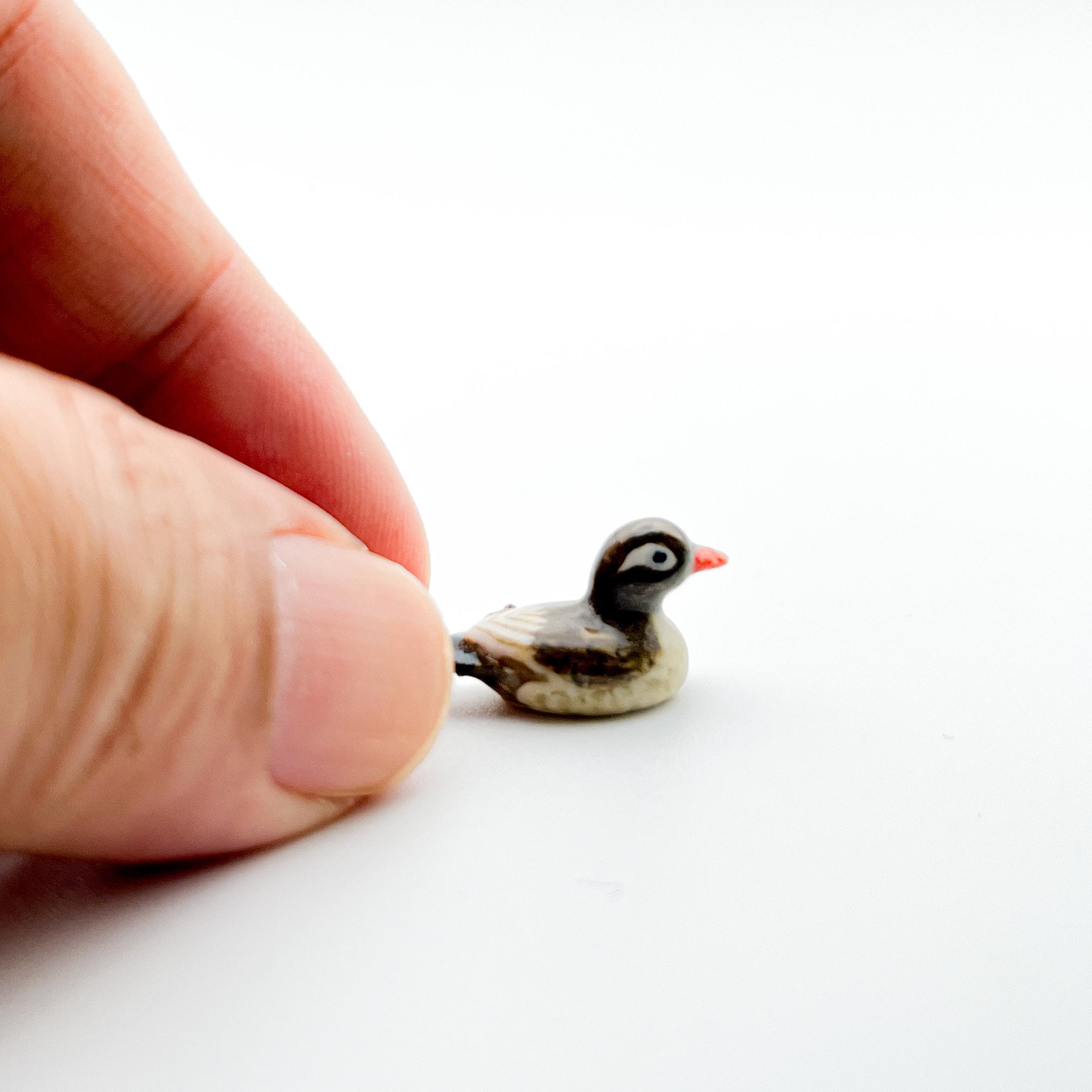 Mini Ceramic Wood Duck Figurines: Hand-painted Carolina Duck Statue - Etsy