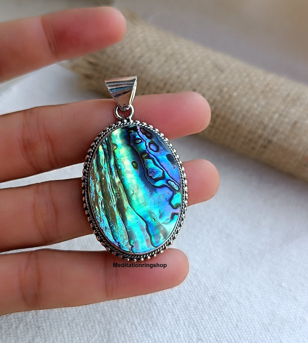 Abalone Shell Pendant 925 Sterling Silver Pendant Abalone Shell ...