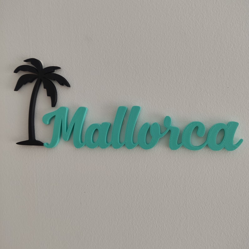 3D Lettering Mallorca With Palm Tree as a Wall or Door Decoration/ 3D ...