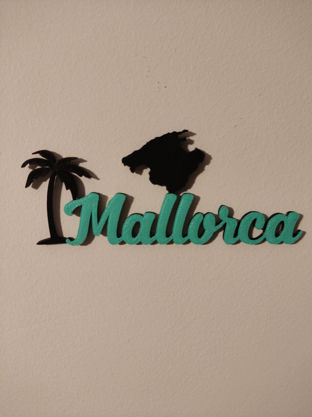 3D Lettering Mallorca With Palm Tree and the Silhouette of Mallorca ...