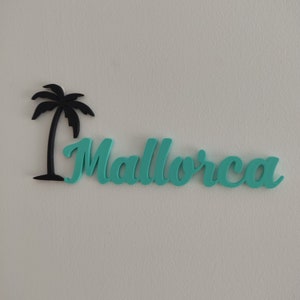 3D Lettering Mallorca With Palm Tree as a Wall or Door Decoration/ 3D ...