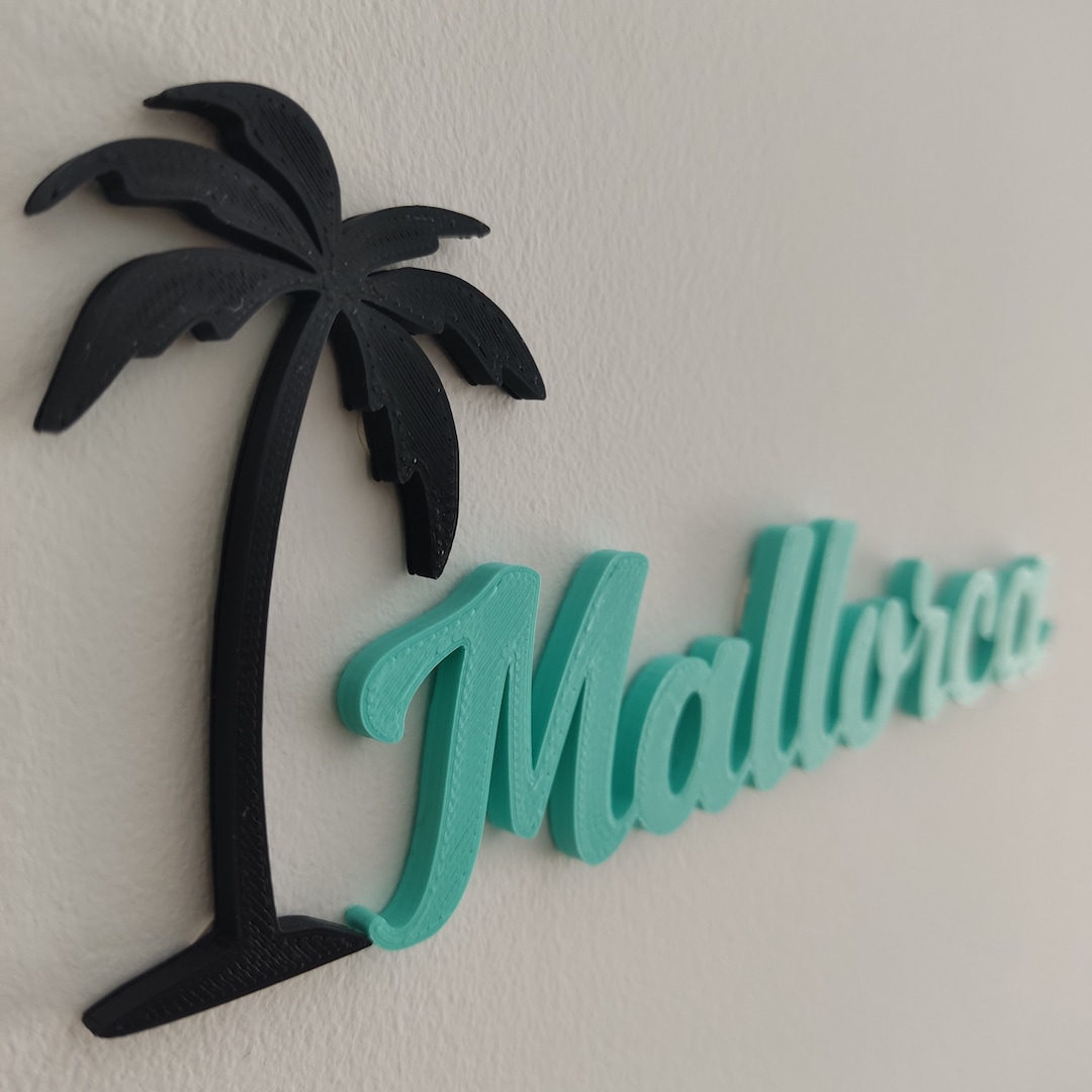 3D Lettering Mallorca With Palm Tree as a Wall or Door Decoration/ 3D ...