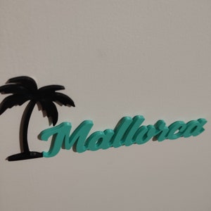 3D Lettering Mallorca With Palm Tree as a Wall or Door Decoration/ 3D ...