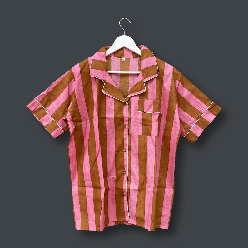 Pink & Mustard Stripe Short PJ Set, Bridesmaid Pajamas, Bridesmaids ...