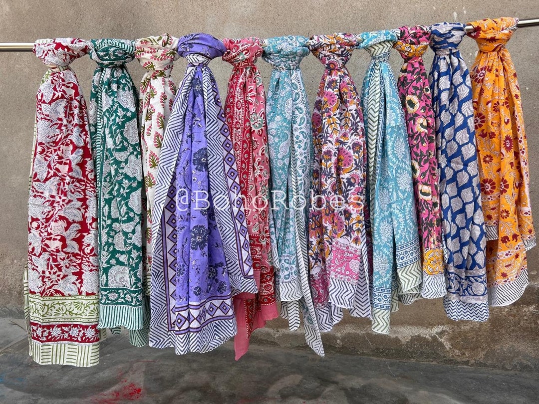 Cotton Beach Sarong Block Print Sarong Indian Hand Block Print Beach ...