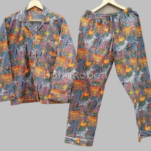 Indian Cotton Floral Printed PJ Set, Adult Nightsuit, Payjama Set ...