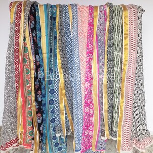 Hand Block Printed Zari Cotton Sarong, Beach Wrap Pareo, Long Scarf ...