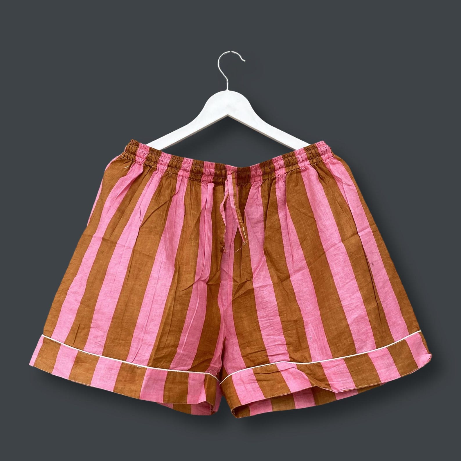 Pink & Mustard Stripe Short PJ Set, Bridesmaid Pajamas, Bridesmaids ...