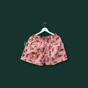 Ashiyatic Tiger Print Cotton Short, Hand Made Cotton Short Pj's Set ...