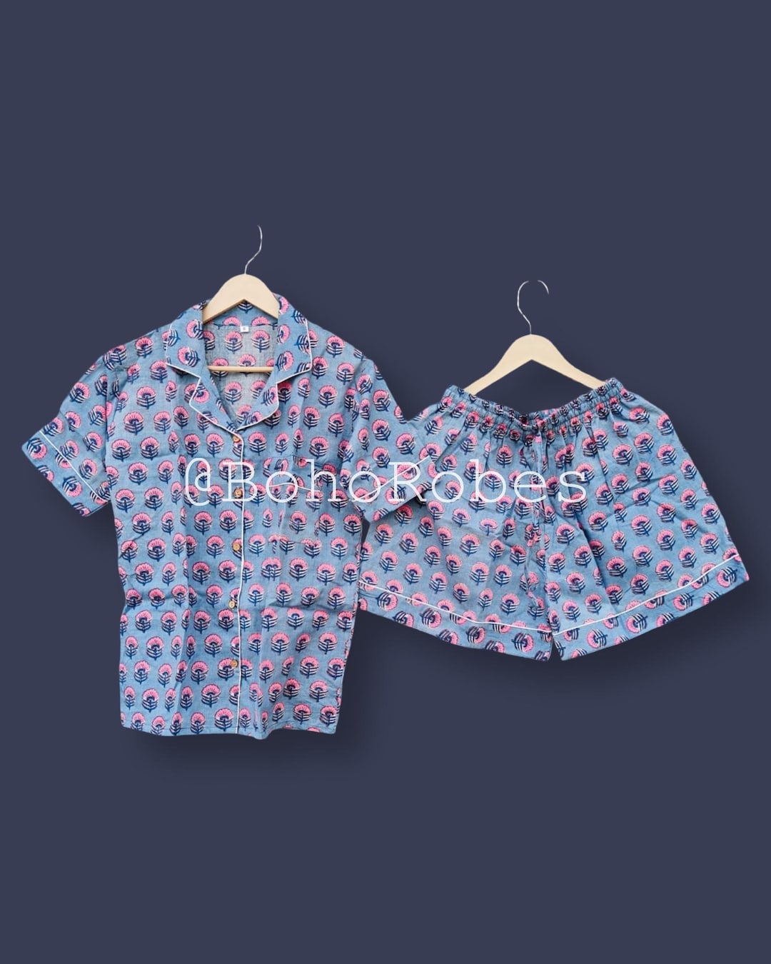 Floral Block Print Short Set, Bridesmaid Pj Set, Floral Pajama Set ...