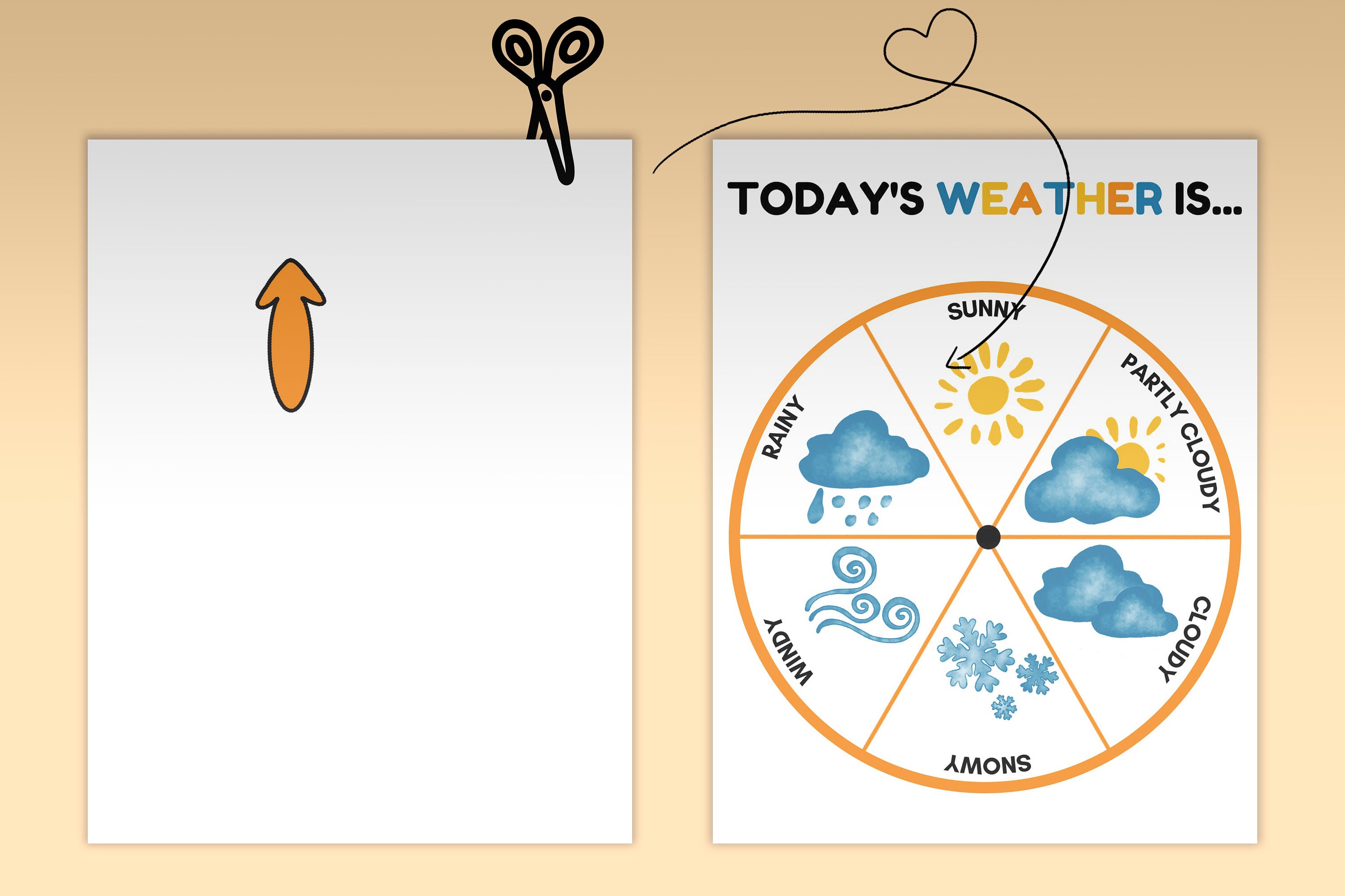Todays Weather Wheel for Kids Montessori Wheel Kids | Etsy
