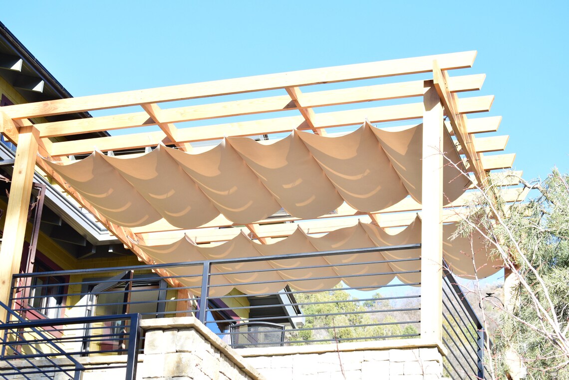 Retractable Pergola Canopy Slide Wire Wave Shade Awning 61" Wide - Etsy
