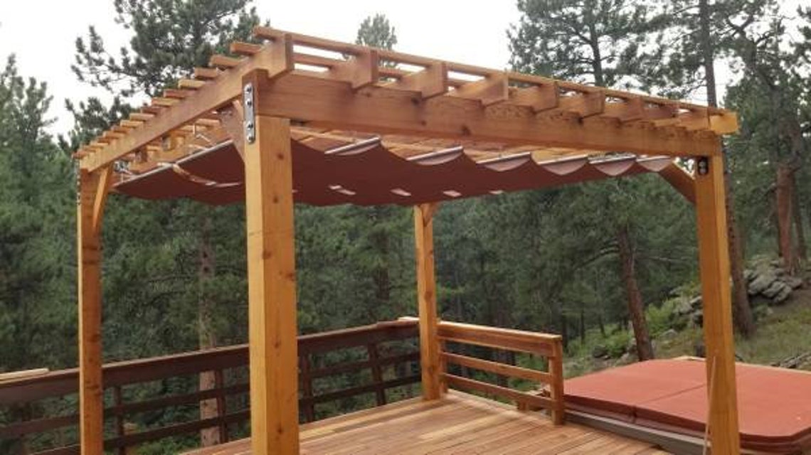Retractable Pergola Canopy Slide Wire Wave Shade Awning 47" Wide - Etsy
