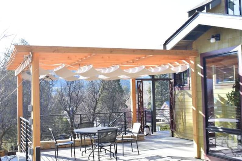 Retractable Pergola Canopy Slide Wire Wave Shade Awning 47" Wide - Etsy