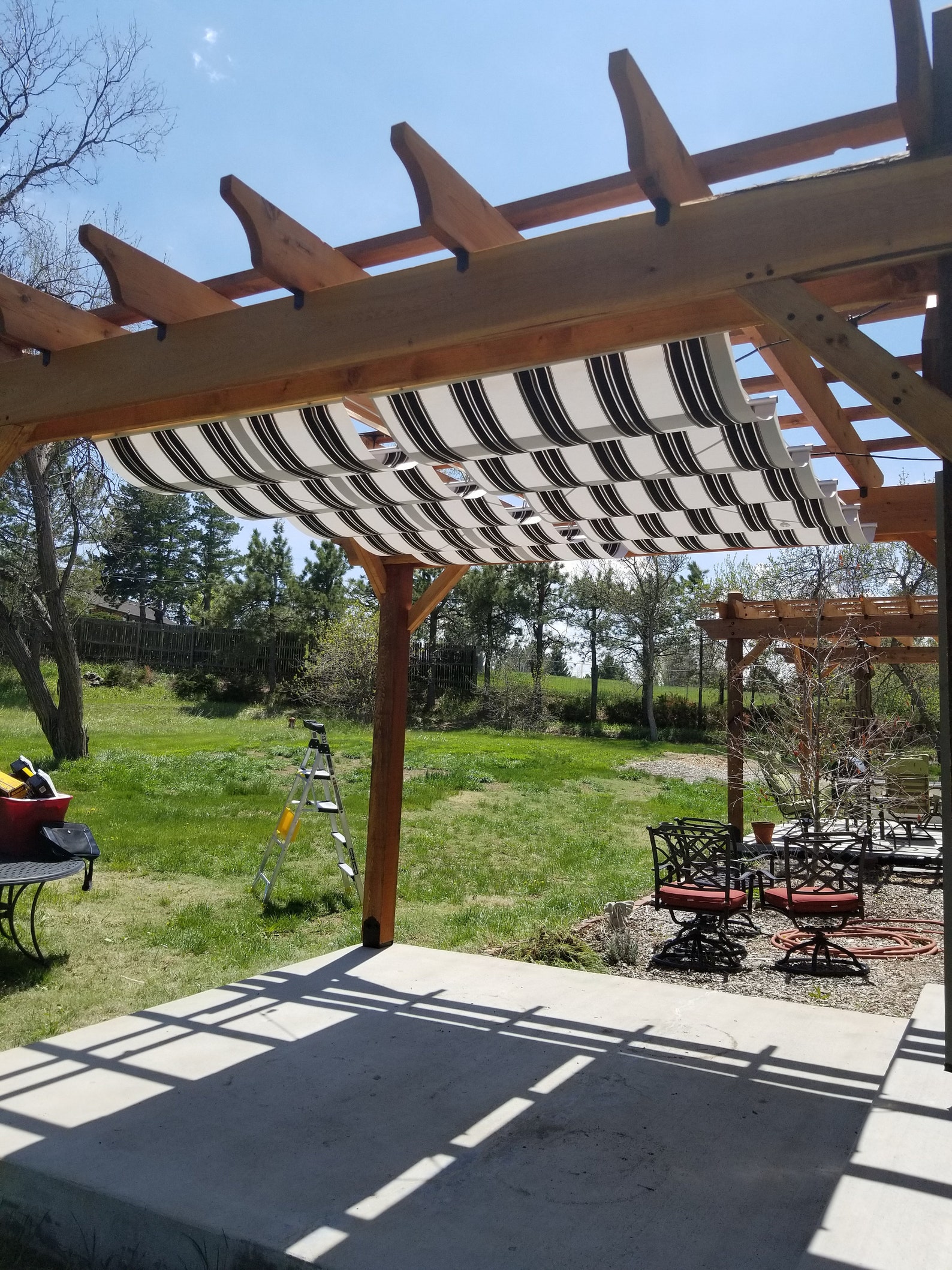 Retractable Pergola Canopy Slide Wire Wave Shade Awning 61" Wide - Etsy
