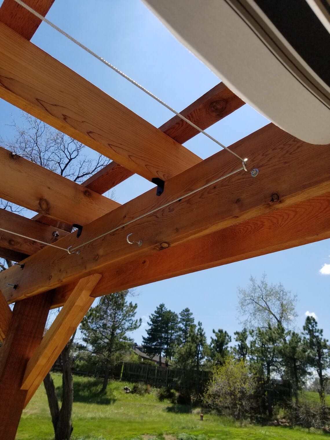Retractable Pergola Canopy Slide Wire Wave Shade Awning 61" Wide - Etsy
