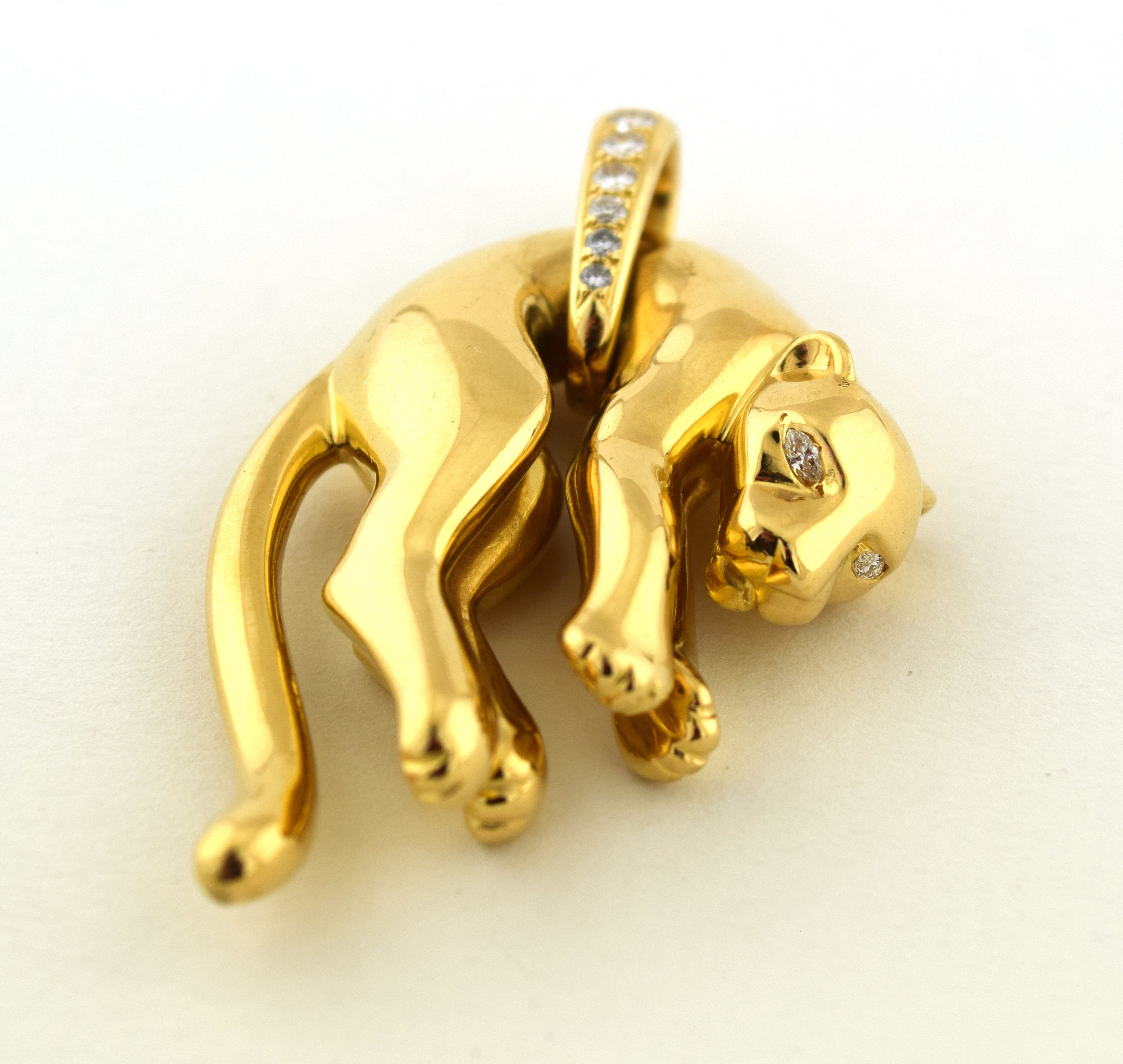 Vintage Cartier Panther / panthere Pendant Made of 18karat Yellow Gold ...