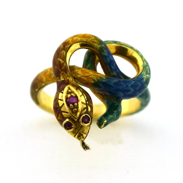 Enamel Snake Ring - Etsy