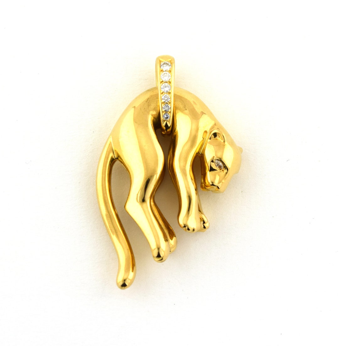 Vintage Cartier Panther / panthere Pendant Made of 18karat Yellow Gold ...