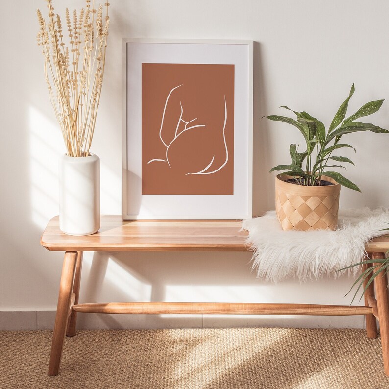 Curvy Woman Line Art Print Body Positive Art Neutral Curvy Etsy