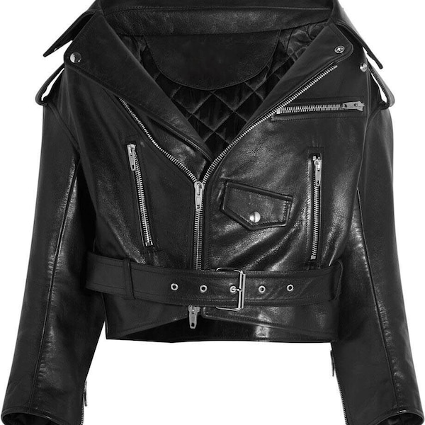 Cropped Biker Jacket - Etsy