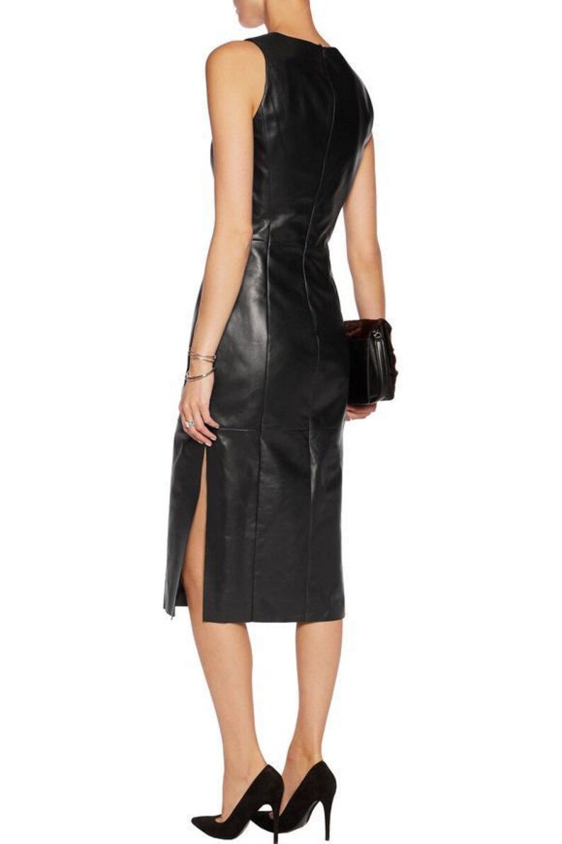 Women's Leather Dress / Genuine Lambskin Leather Dress / - Etsy