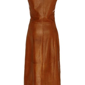 Women's Leather Dress / Genuine Lambskin Leather Dress / Brown Dress ...