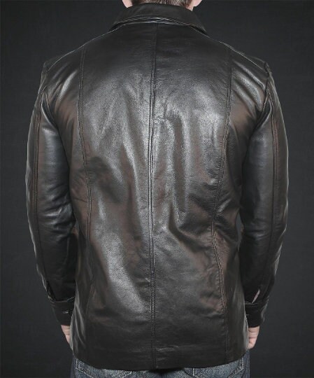 Men's Leather Jacket, Genuine Lambskin Leather Jacket, Biker, Black ...