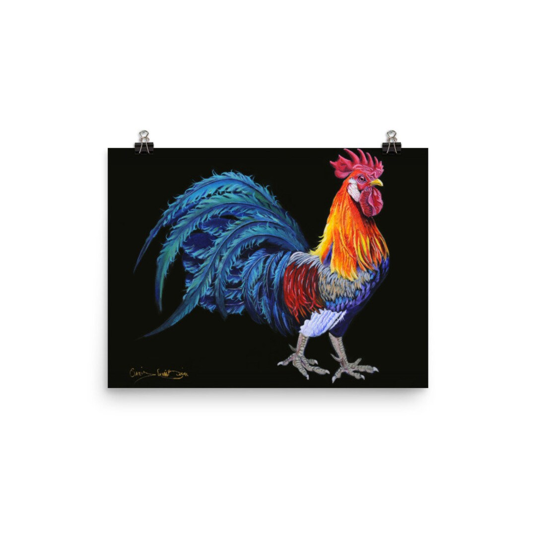 Strutting Rooster // Acrylic Fine Art Print Poster - Etsy
